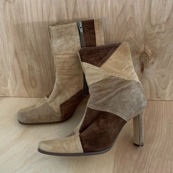 Vintage | Shoes | Vintage Y2k Patchwork High Heel Boots | Poshmark